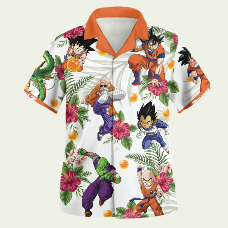 Dragon Ball Z Characters Son Goku Vegeta Tropica Hawaiian Shirt - Konosbog